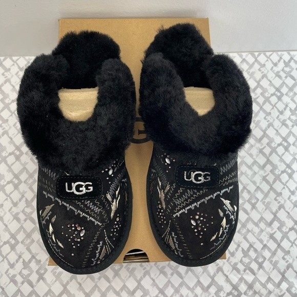 UGG | Shoes | Ugg Coquette Gold Burst Genuine Shearling Lined Slipper ...